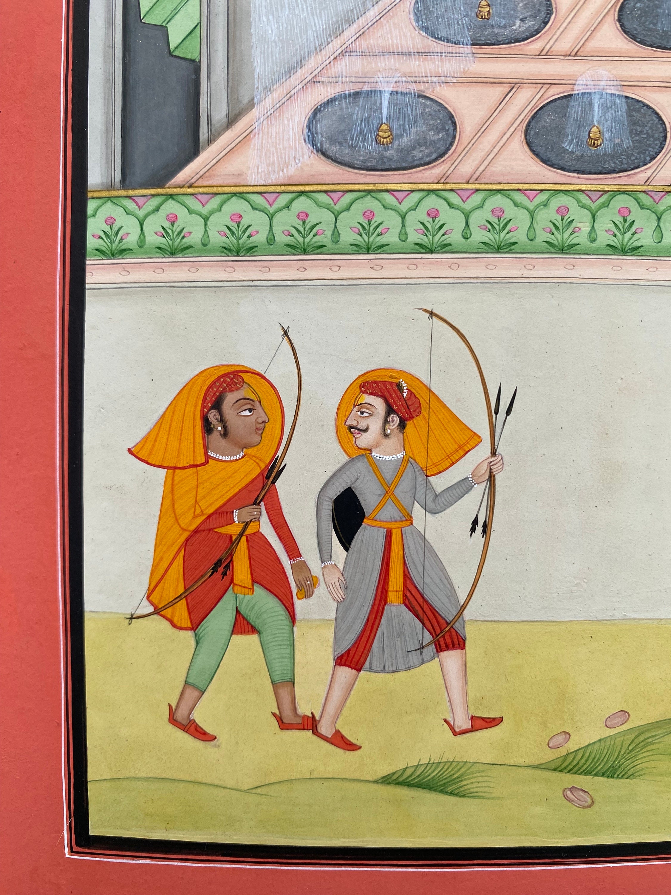 Month of Vaisakha Fine Indian Miniature Traditional Painting of Bundi ...