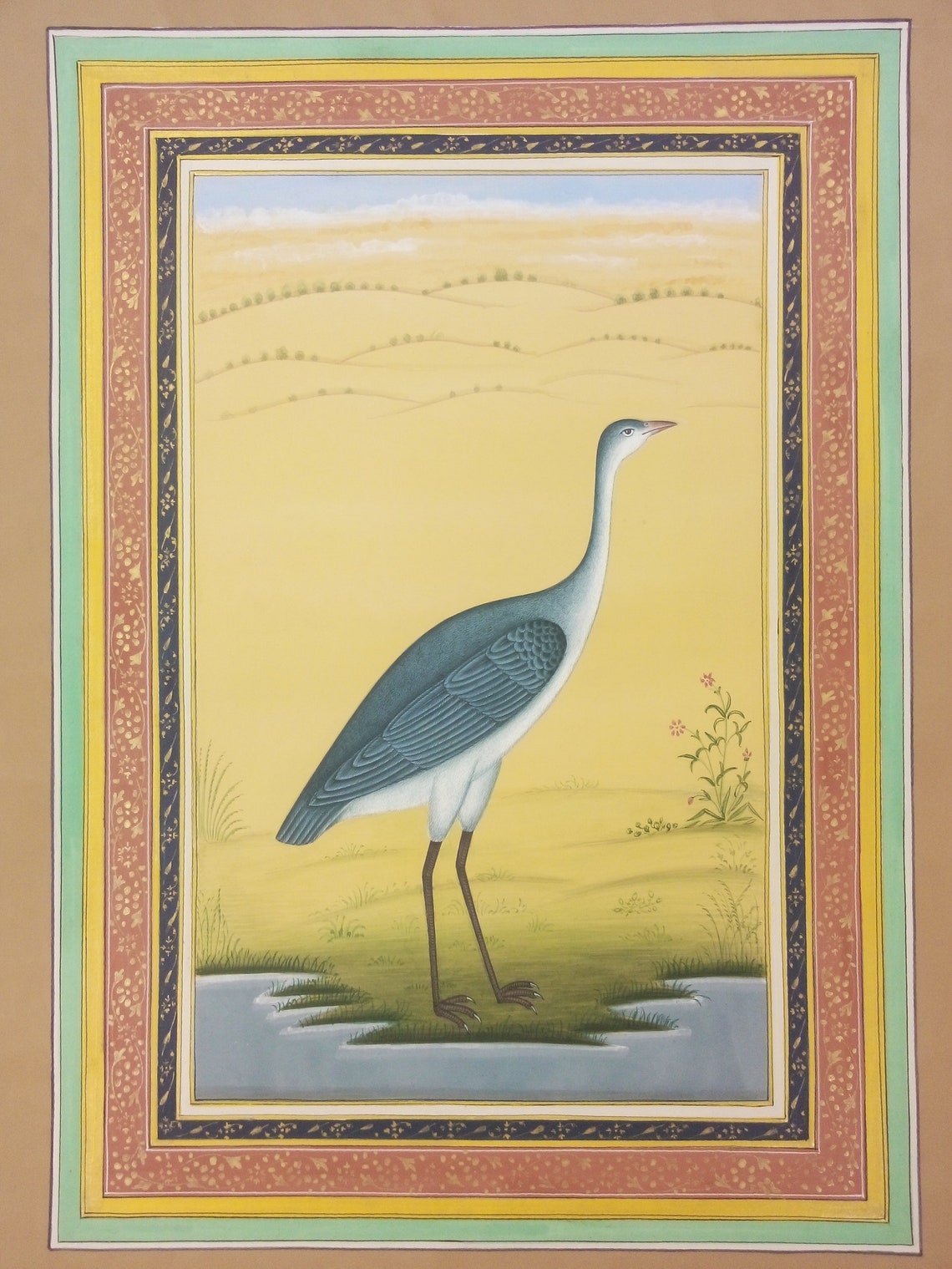 Indian Bird Painting, Mughal Style Wildlife Art, Fine Brushstrokes - Etsy
