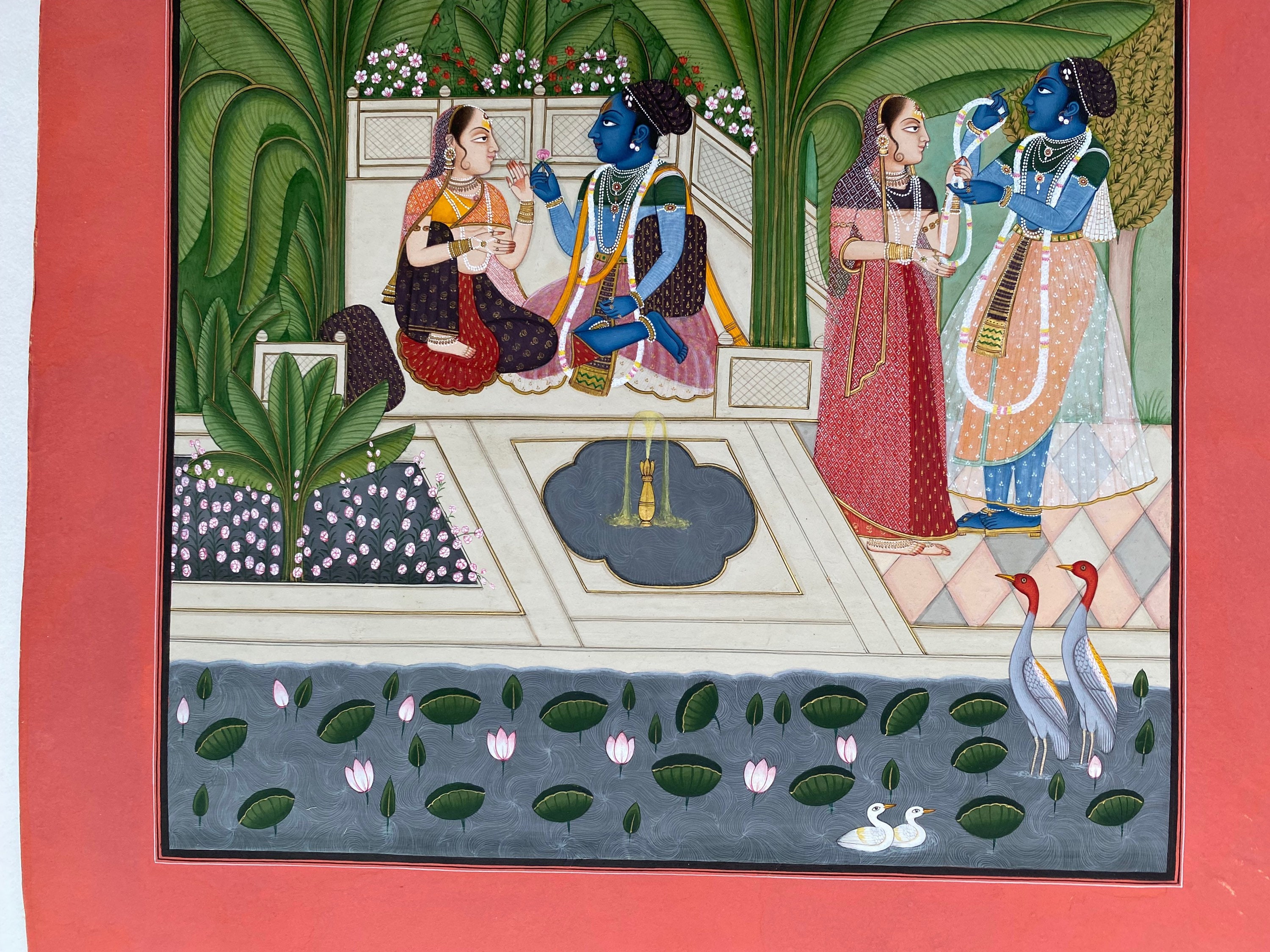 Month of Chaitra Fine Indian Miniature Traditional Painting of Bundi ...