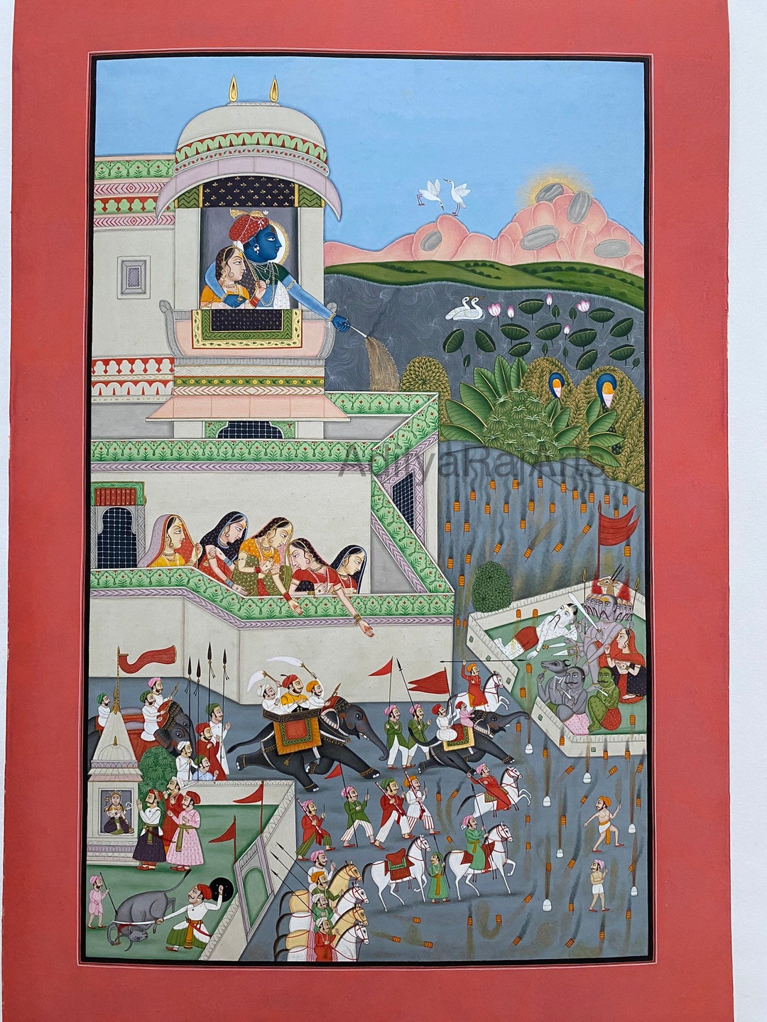 Month of Ashvin , Hindu Month Painting, Diwali Painting ,radha Krishna ...