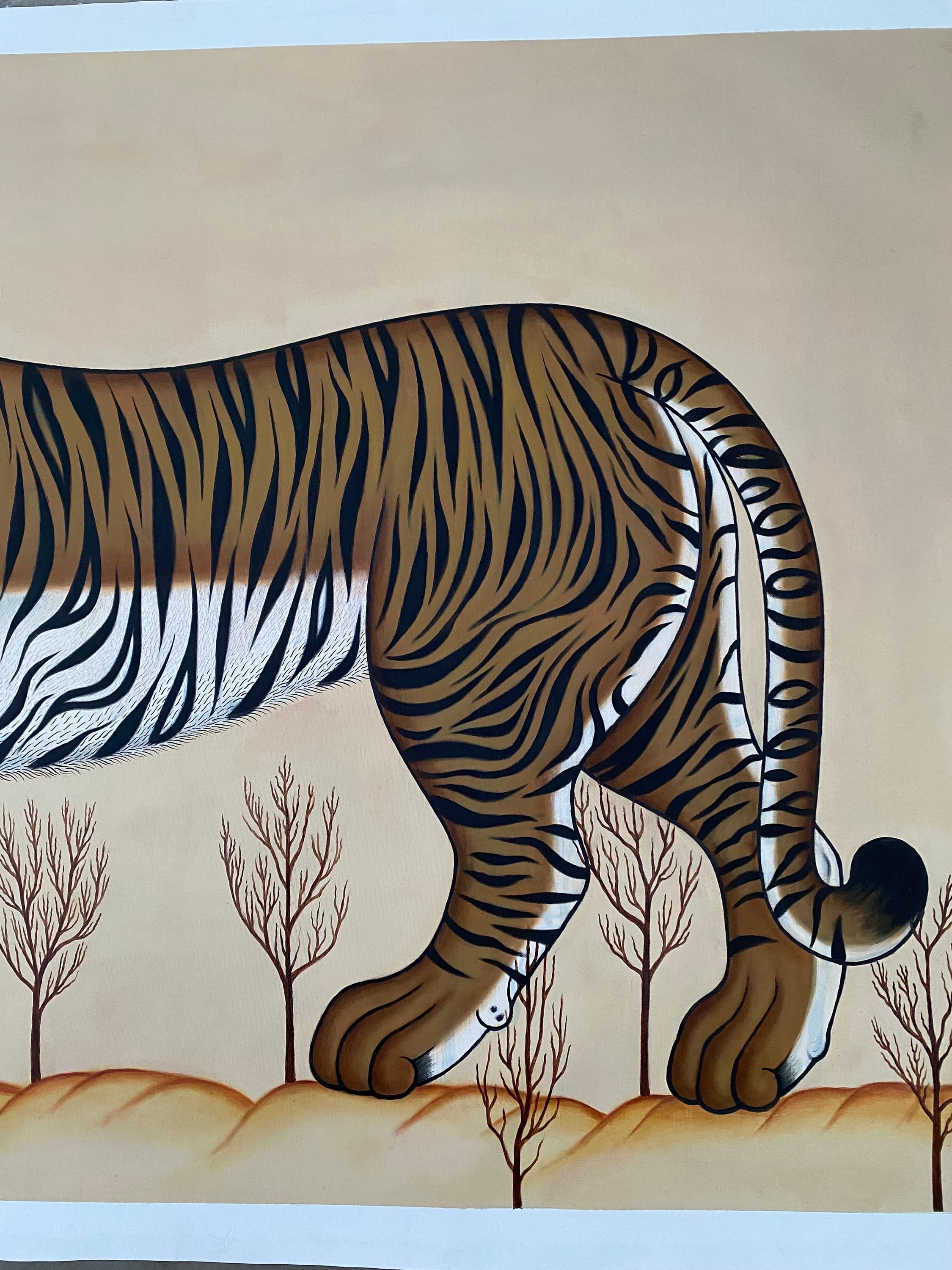 Original Bengal Tiger Oil Painting on Canvas , Customised Tiger Jaime ...