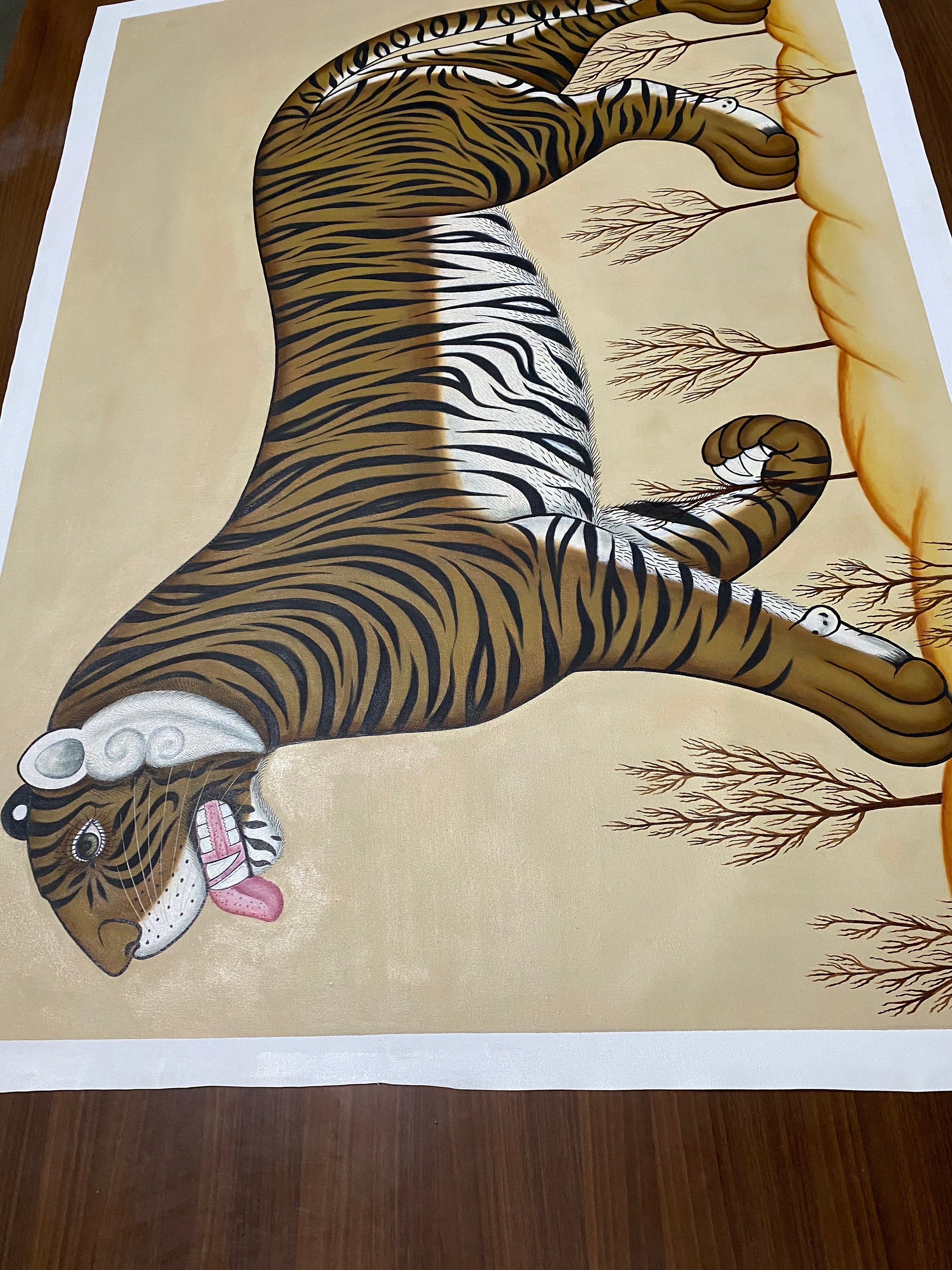 Original Bengal Tiger Oil Painting on Canvas , Customised Tiger Jaime ...