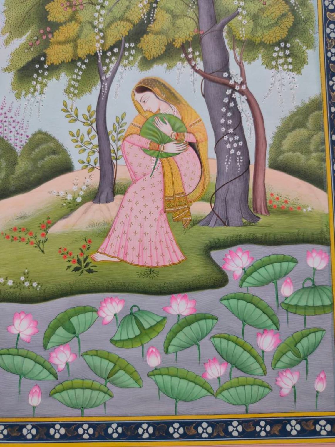Buy Indian Miniature Kangra Pahari Nayika Original Painting ,pahari ...