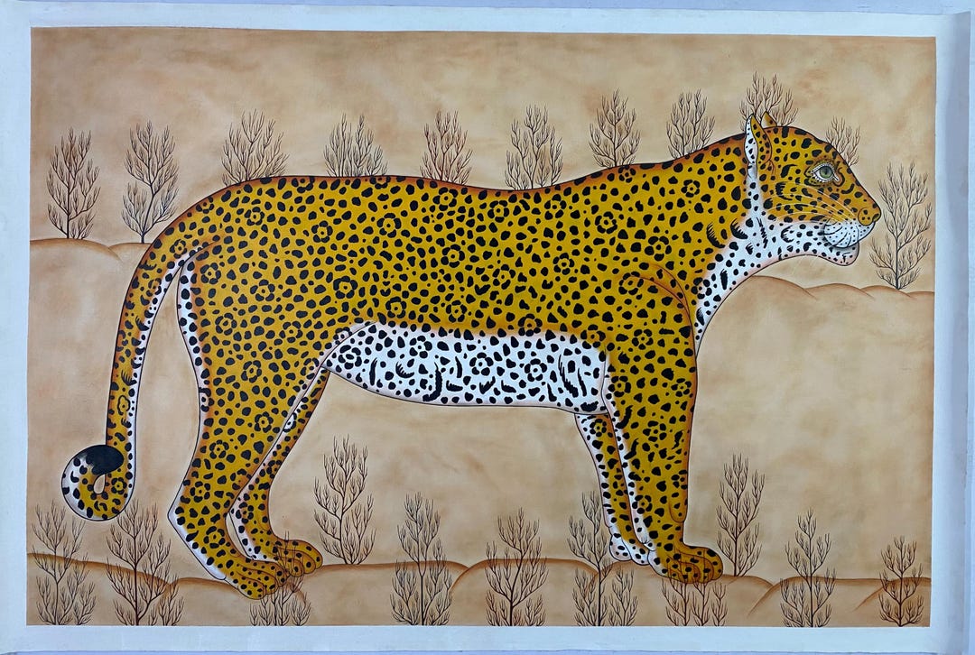 Original Cheetah Oil Painting on Canvas: Vintage Jaime Parlade Style ...