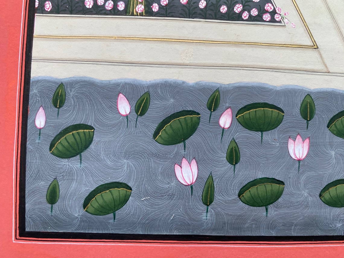 Month of Chaitra Fine Indian Miniature Traditional Painting of Bundi ...