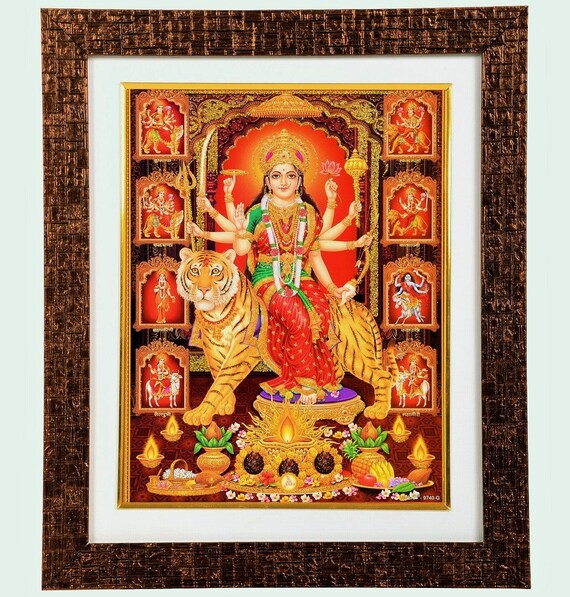 Diosa Maa Nav Durga Nava Durga Nine Forms Of Durga Glitter Poster