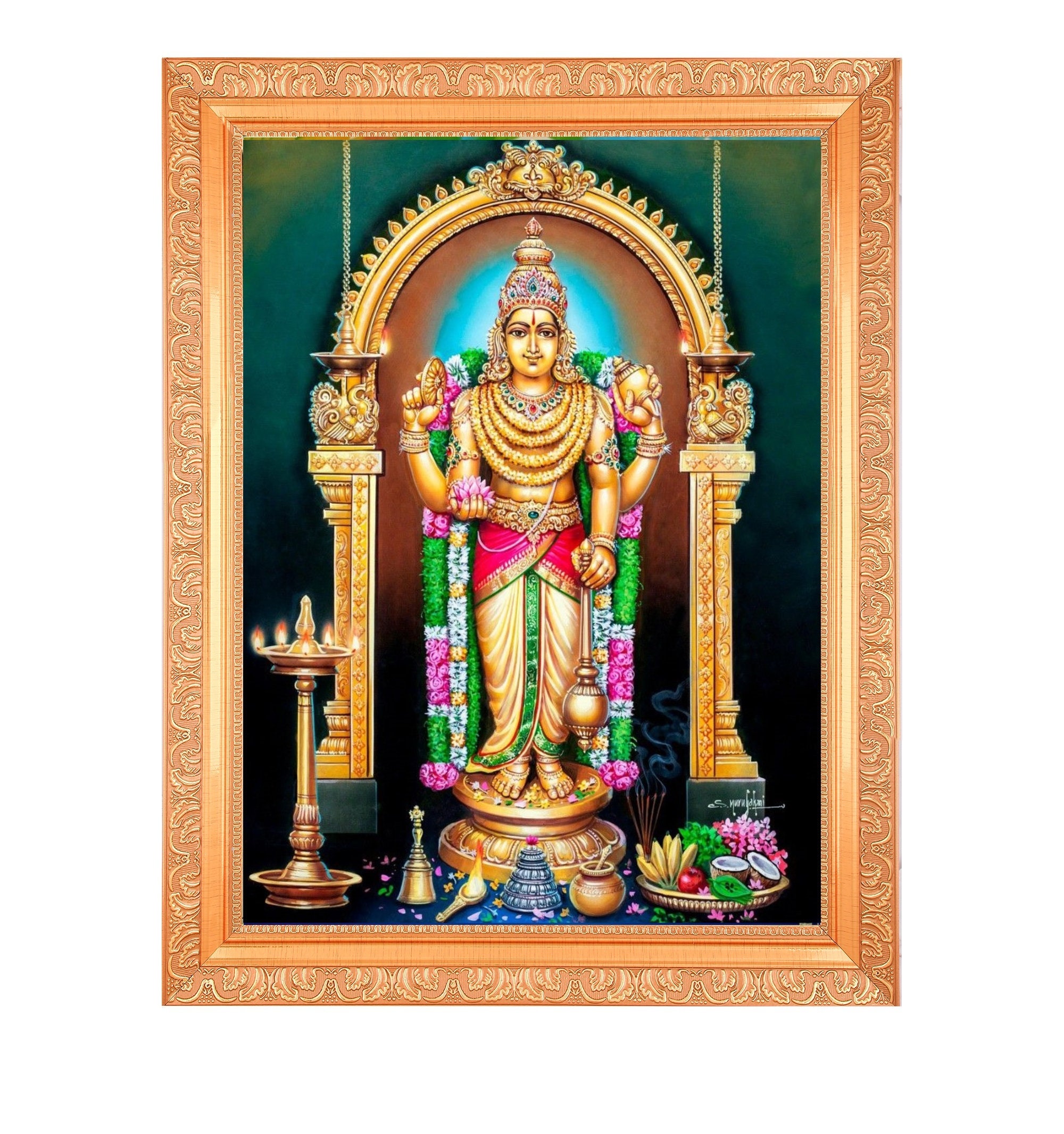Lord Bala Murugan Artistic Painting Digital Print Photo in Golden ...