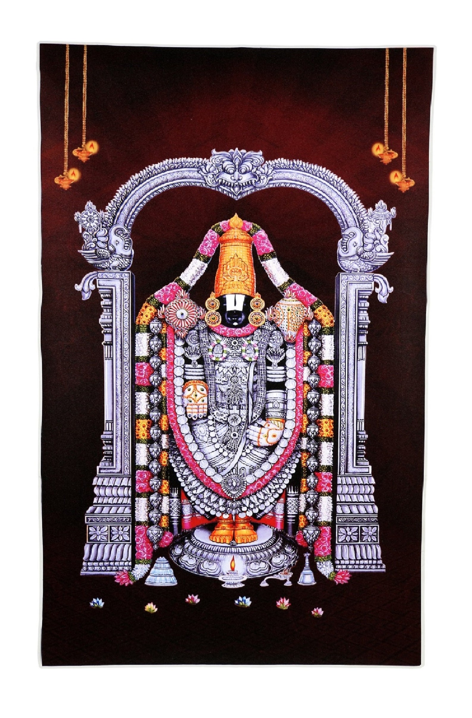 Vintage Tirupati Balaji Sparkle Print Wall Sticker Poster Without Frame ...