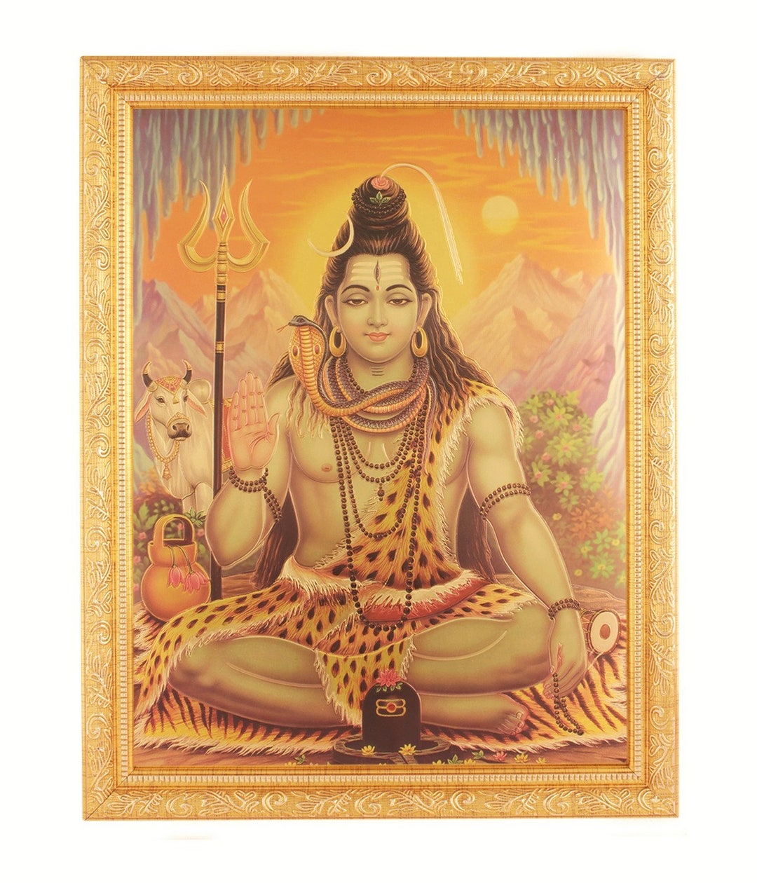 Shivji Golden Foil Work in Golden Frame Big (14 X 18 Inches) - Etsy