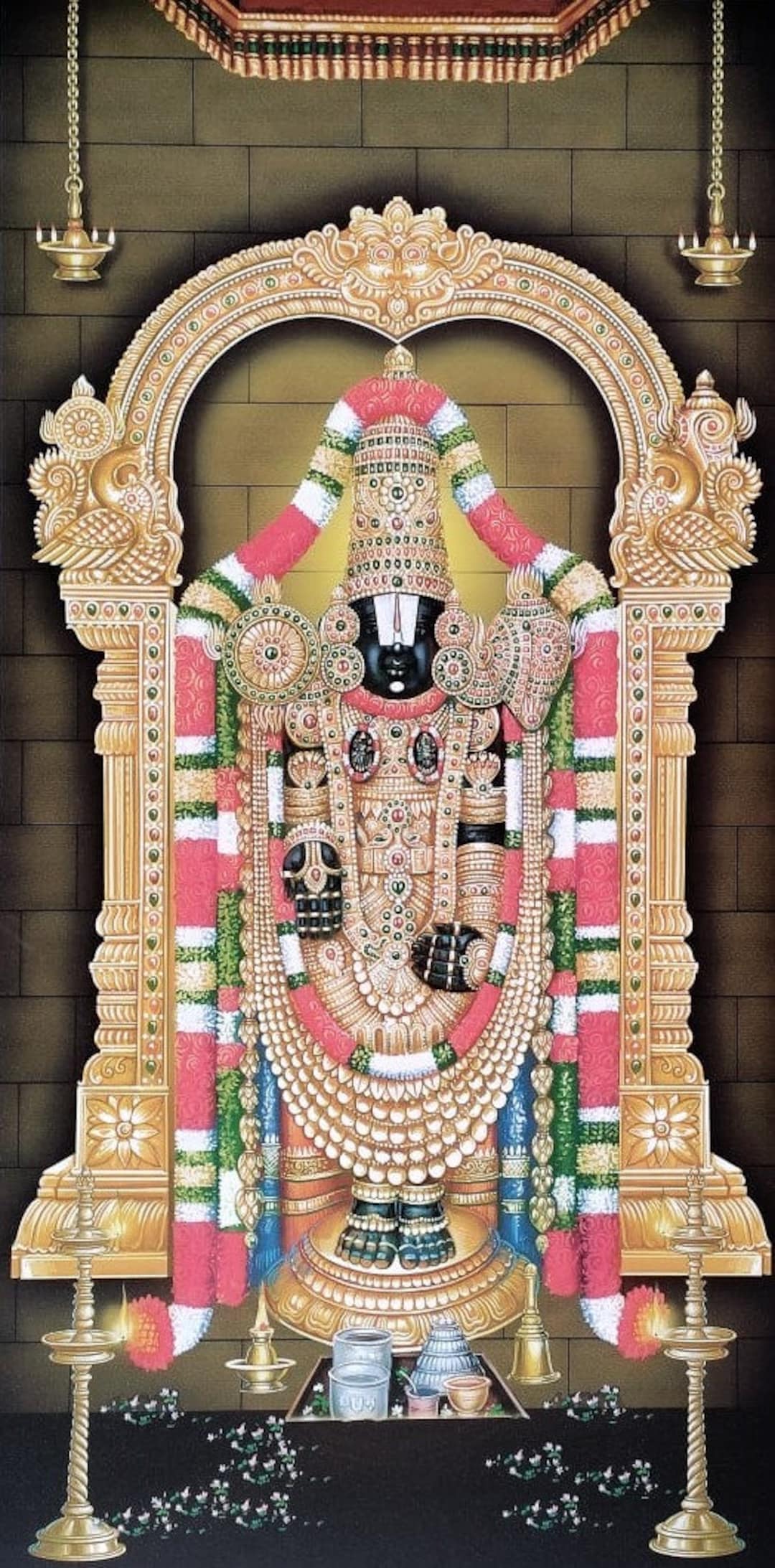 Tirupati Balaji Sparkle Print Sticker Poster Without Frame (20 X 40 ...