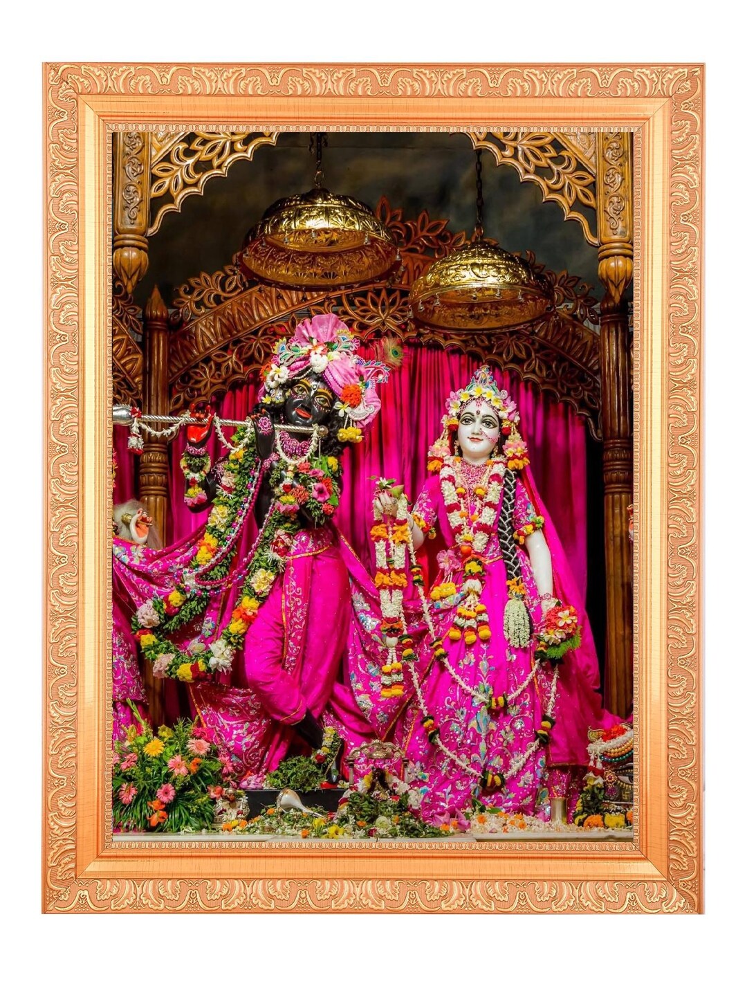 Banke Bihari Shree Krishna Radha Mathura Vrindavan Wall Photo Frame ...