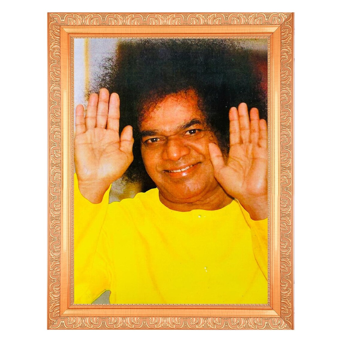 Sathya Sai Baba Digital Print Photo in Golden Artwork Frame 11 - Etsy