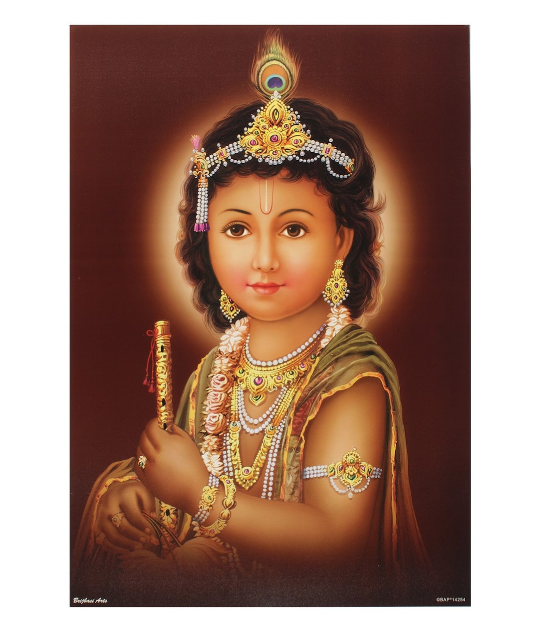 Elegant Painting of Bal Krishna Texture Coated Fine Print Poster ...
