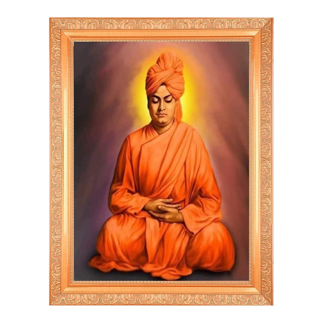 Swami Vivekananda Meditating Artistic Painting Digital Print Photo in ...