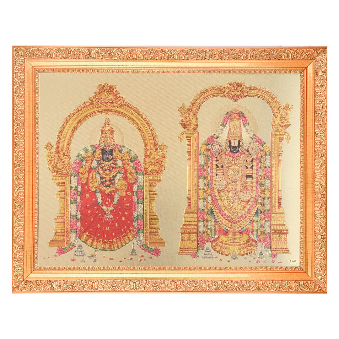 Thaayar Perumal (lord Balaji) Beautiful Golden Foil Photo in Artwork ...