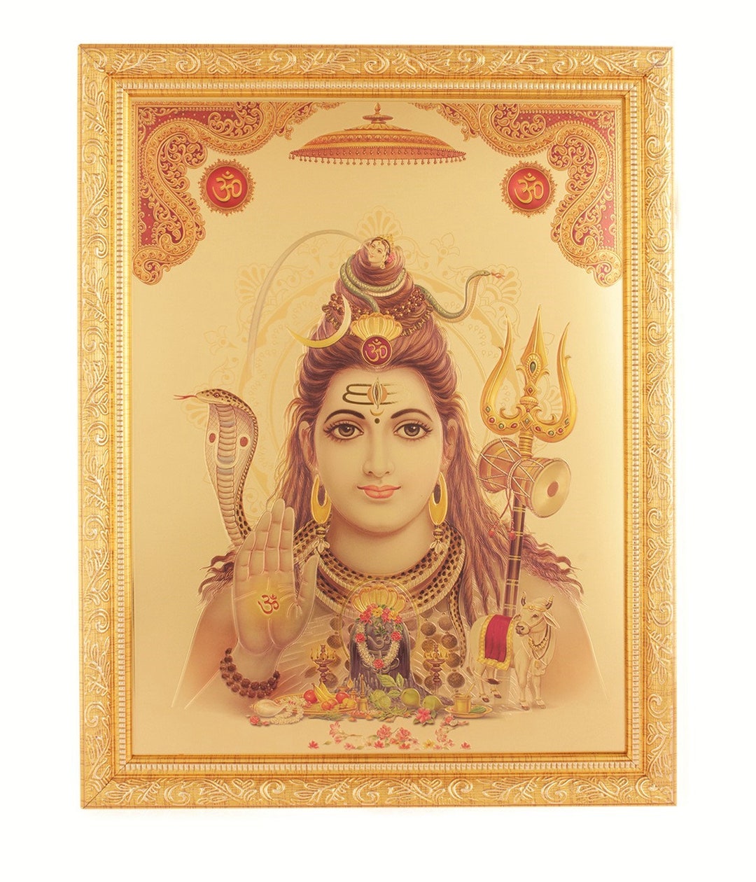 Shiva Golden Foil Photo in Golden Frame Big (14 X 18 Inches) - Etsy