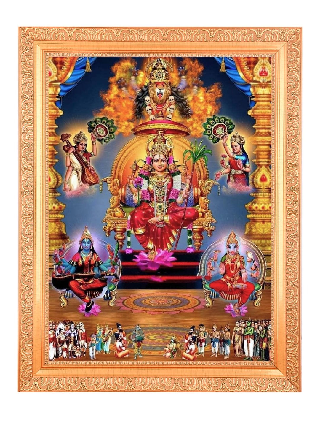 Rajarajeswari Tripura Sundari Photo Frame, Indian Goddess Print (11 X ...