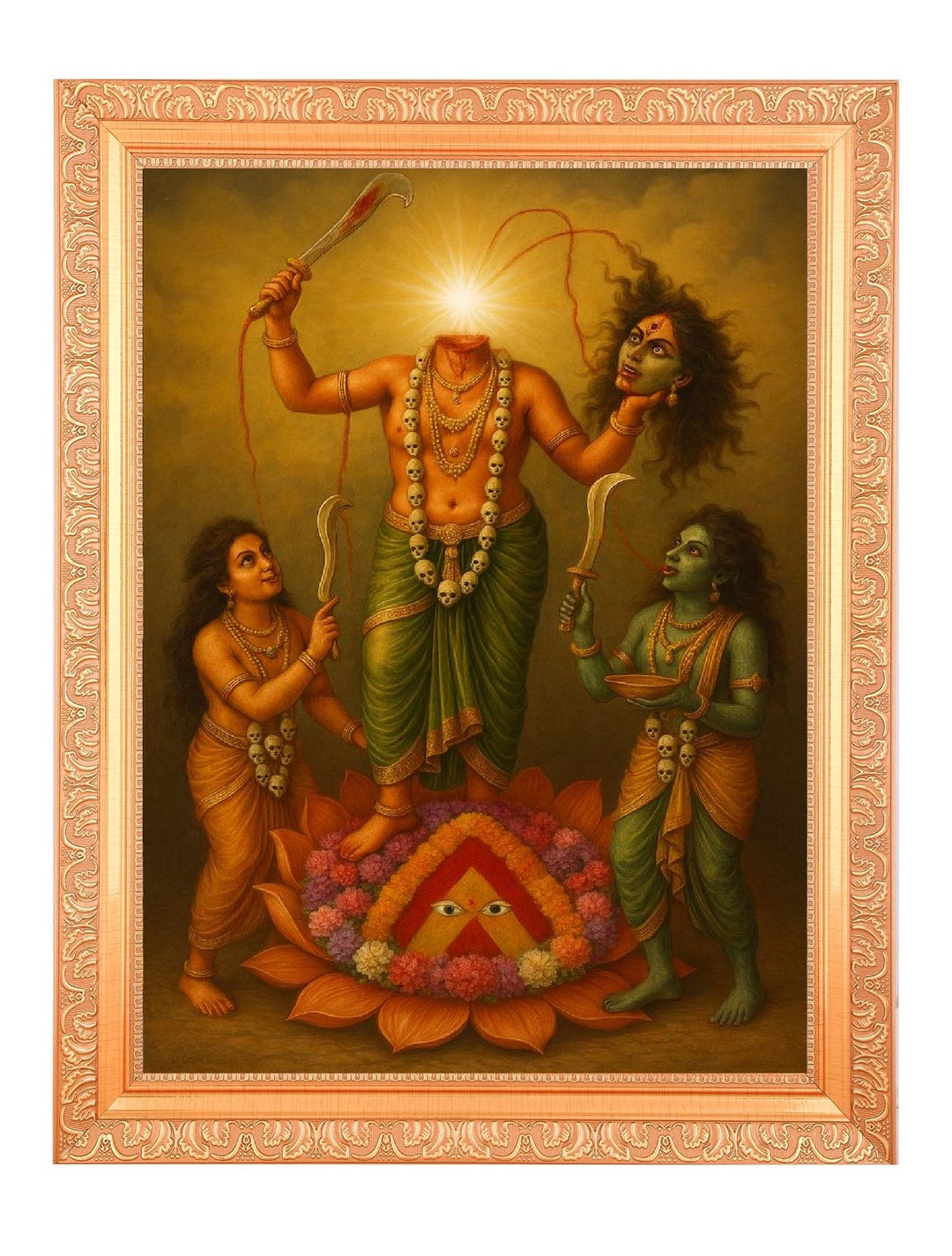 Chhinnamasta Art Print in Golden Frame, Religious Gift (11 X 14 Inches ...