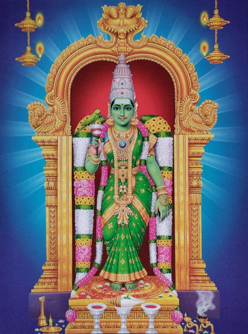 Meenakshi Amman Devi Sparkle Print Digital Photo in Golden - Etsy Canada