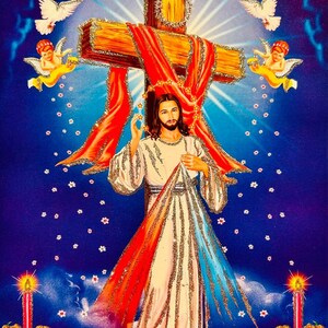 Jesus Christ Cross Print in Golden Frame – Religious Home Decor - Etsy