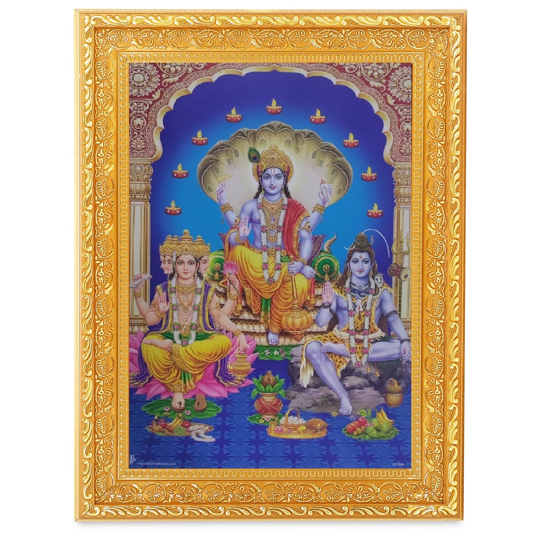 Brahma Vishnu Shiva (vintage Collection) Beautiful Digital Print Photo ...