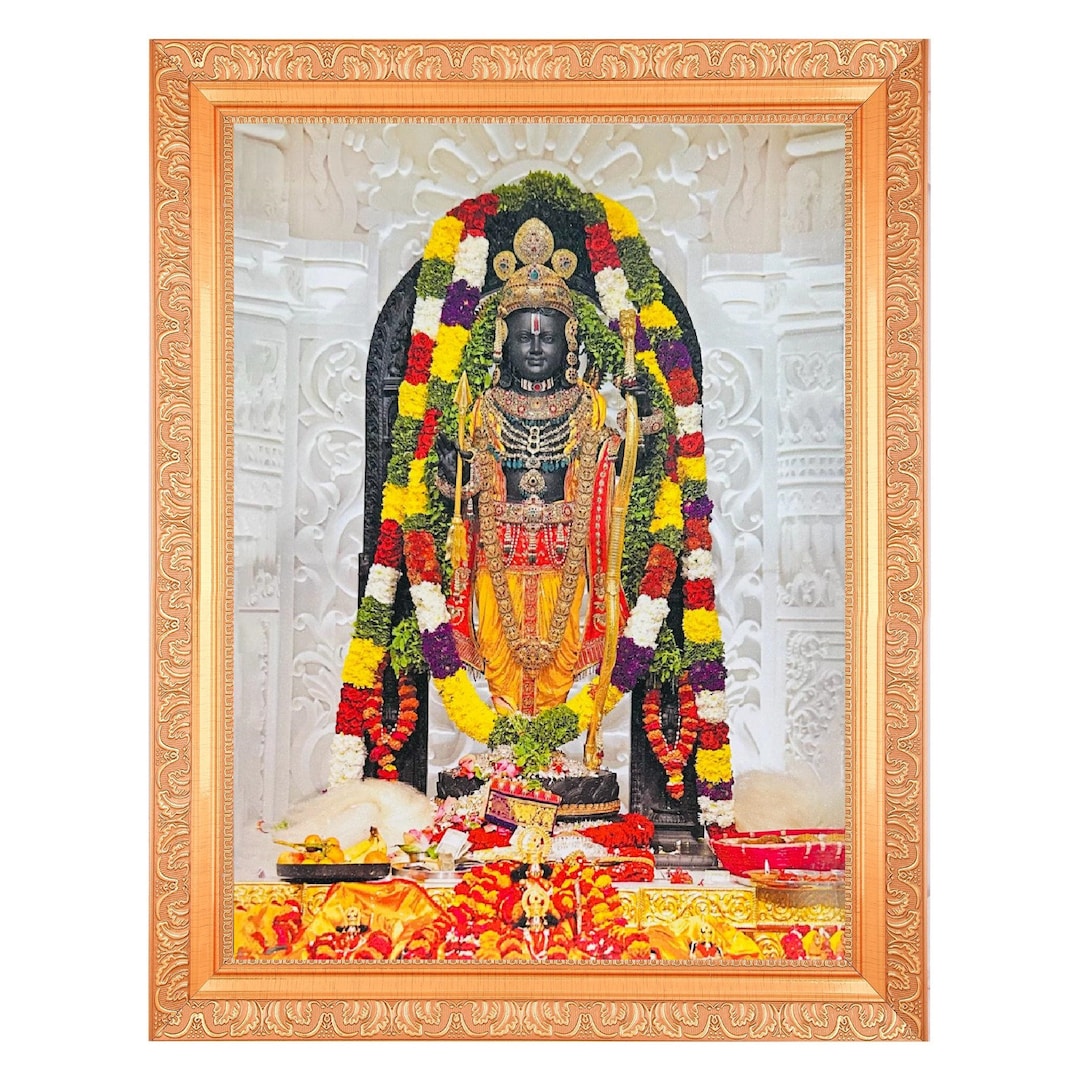 Ram Darbar Ayodhya Darshan Beautiful Sparkle Print Elegant Photo in ...