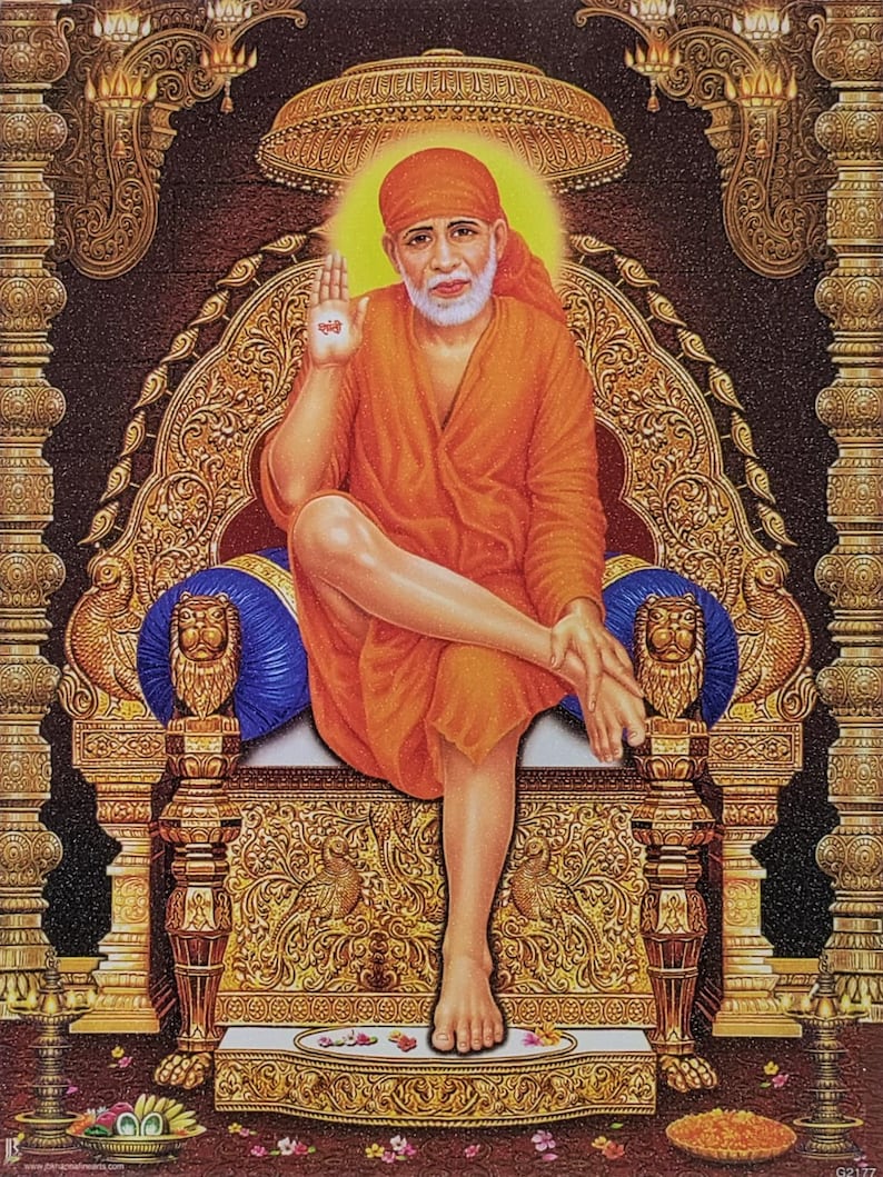 Shirdi Sai Baba Beautiful Sparkle Print Elegant Photo in - Etsy