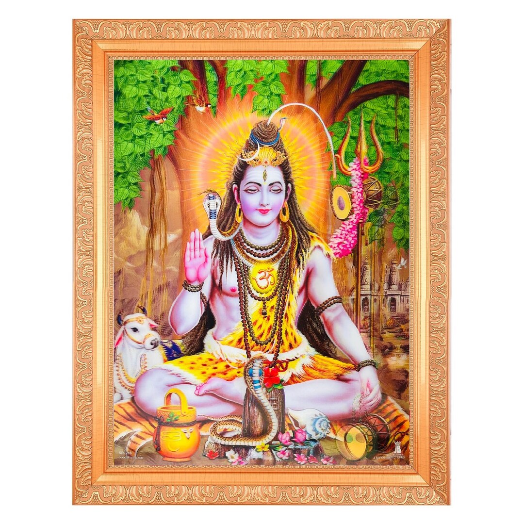Shivji 5D Layered Photo in Golden Frame (14 X 18 Inches) - Etsy