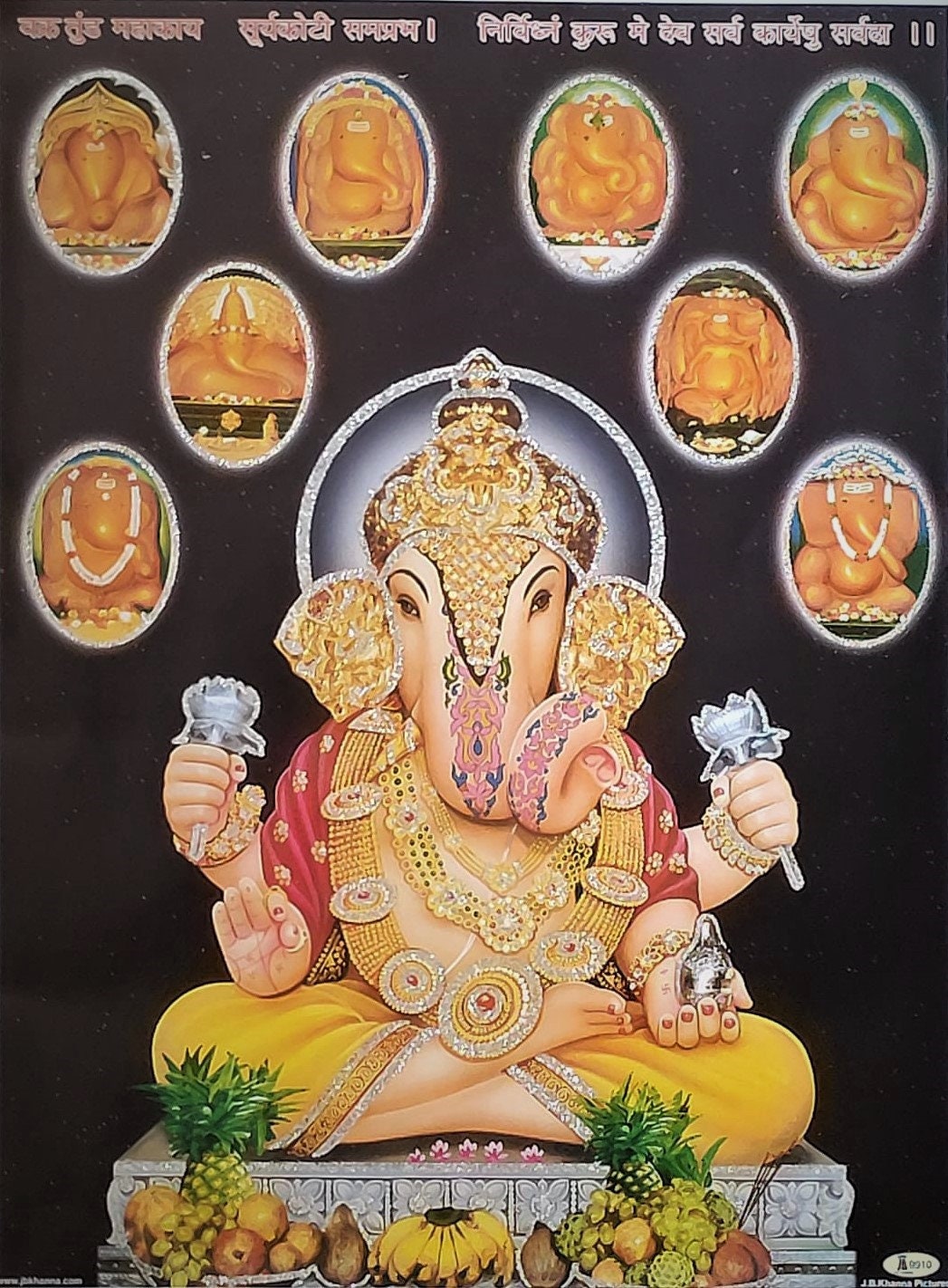 Lord Ganesha With Ashtavinayak 8 Forms of Ganesha Silver | Etsy