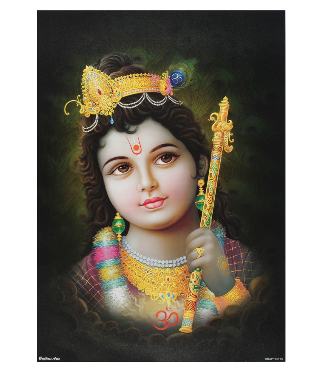 Elegant Painting of Bal Krishna Texture Coated Fine Print Poster ...