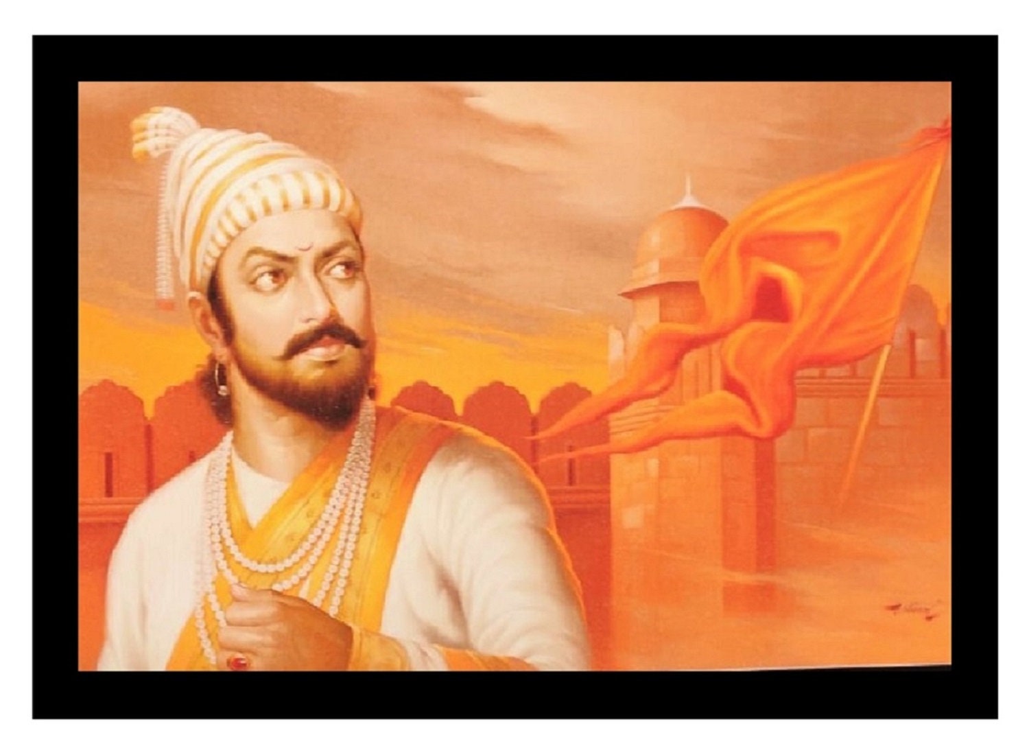Chhatrapati Shivaji Maharaj Sparkle Print Sticker Poster Without Frame ...