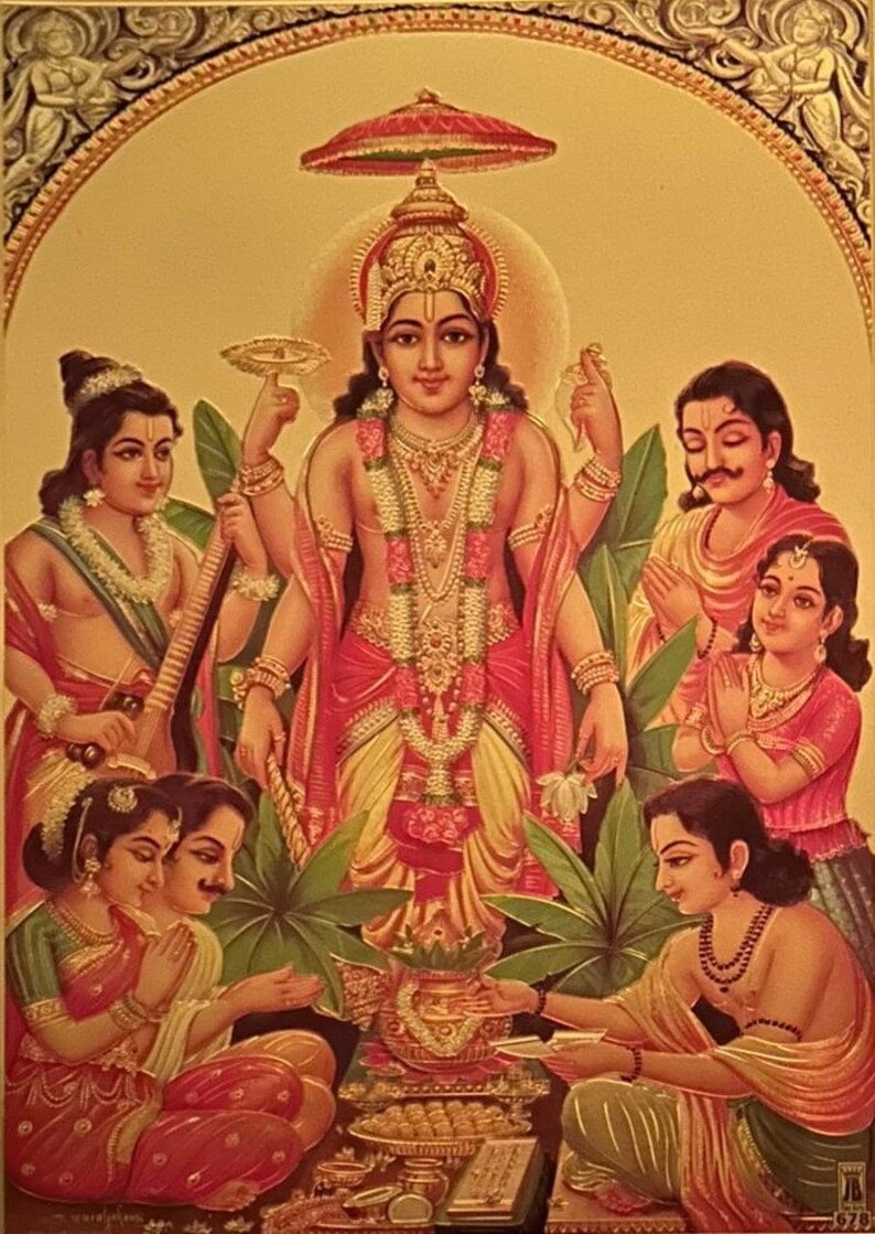 Satyanarayan Swami Beautiful Golden Foil Photo in Artwork - Etsy