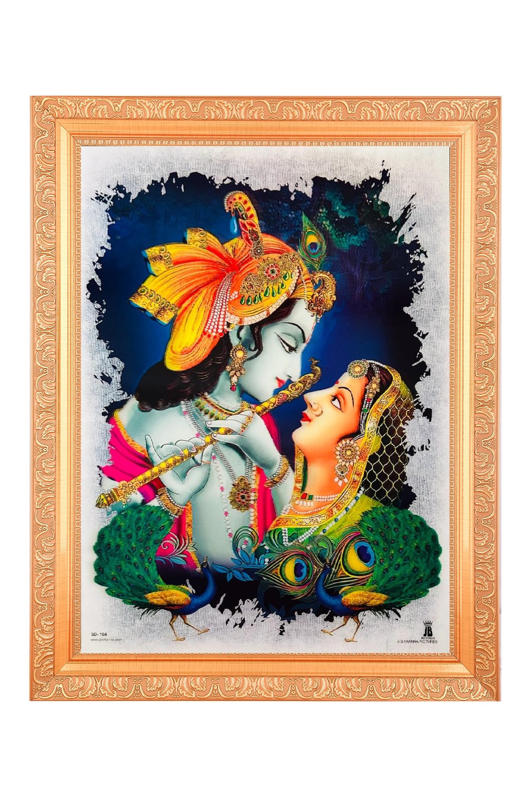 Radha Krishna Modern Art Vintage Collection 5 Dimensional Layer (with ...