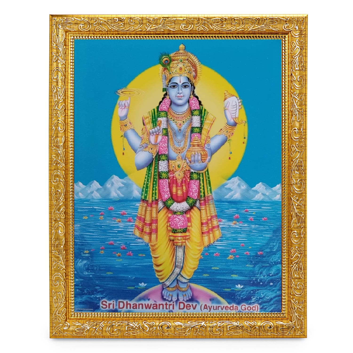 Lord Dhanwantari Hindu God of Medicines Beautiful Sparkle | Etsy