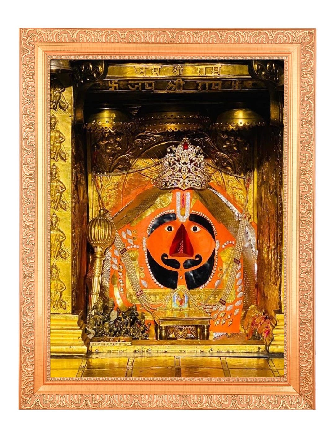 Lord Hanumanji Print in Golden Artwork Frame (11 X 14 Inch) - Etsy UK
