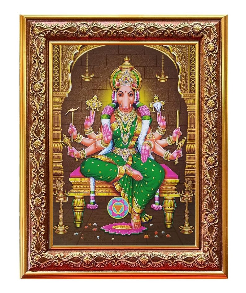 Maa Varahi Amman Devi Photo Print in Golden Frame (7.50 X 9.50 Inch) - Etsy