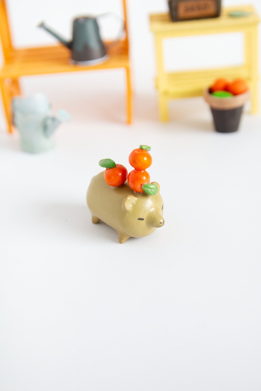 Miniature Orange Bear : Cute Polymer Clay Creation - Etsy