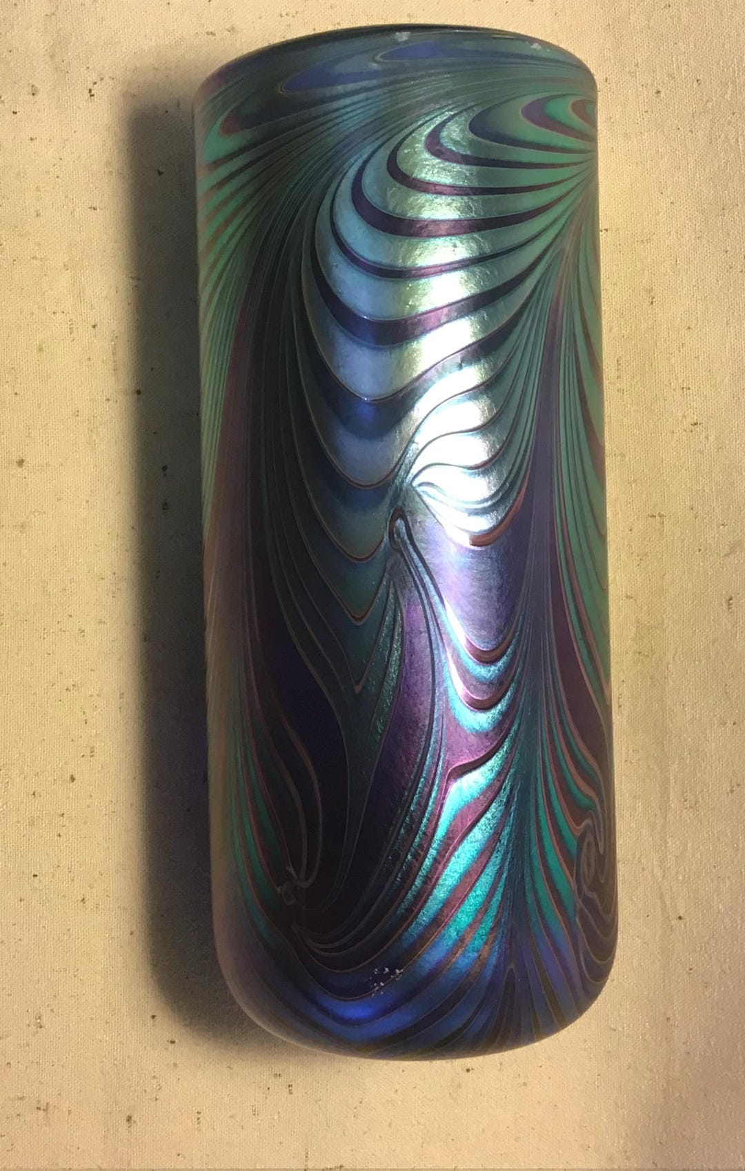 Studio Hand Blown Glass okra Vase.signed and Dated 1986 - Etsy
