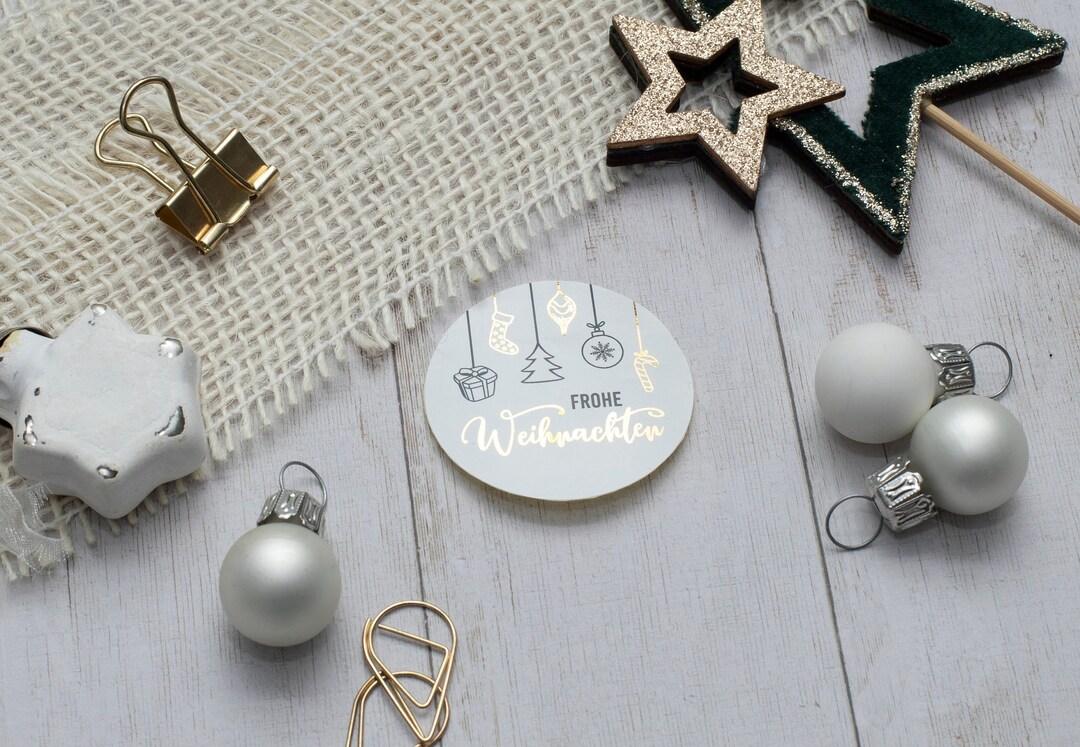 Merry Christmas Christmas Sticker Stickers Gold Christmas Stickers ...