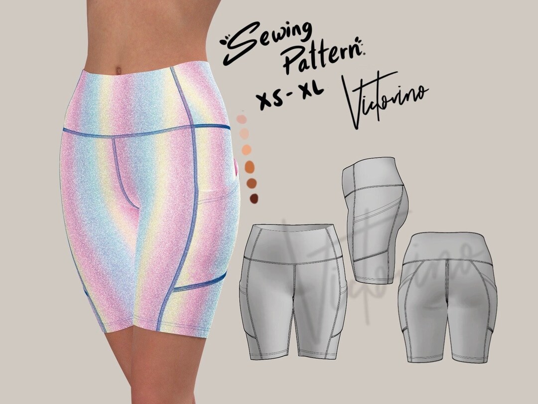 PDF Sewing Pattern - High Waist Bikers High Waist Bikers Sizes XS - XL ...