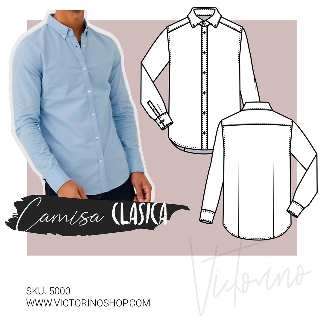 PDF Sewing Pattern Men's Classic Button-down Shirt in All Sizes XS // S ...