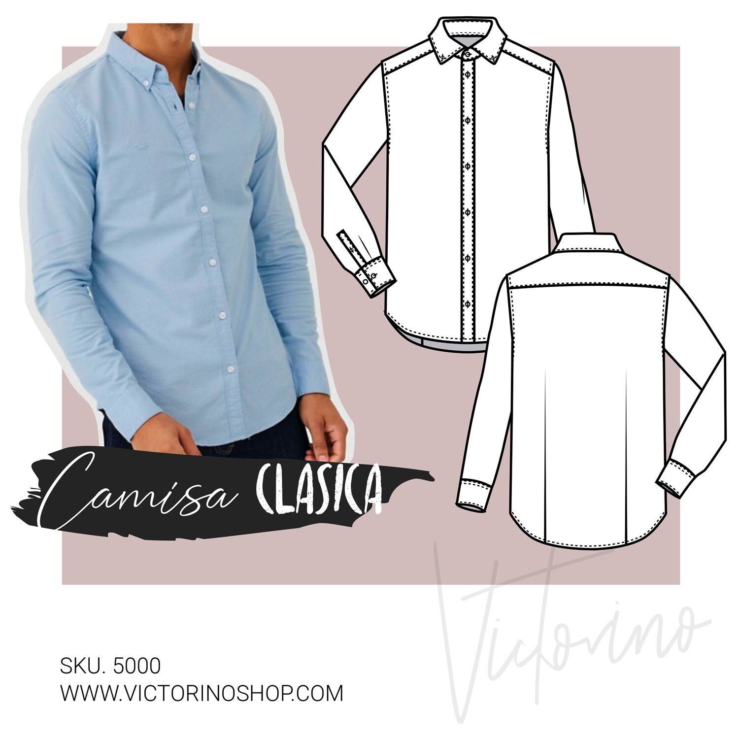 PDF Sewing Pattern Men's Classic Button-down Shirt in All Sizes XS // S ...