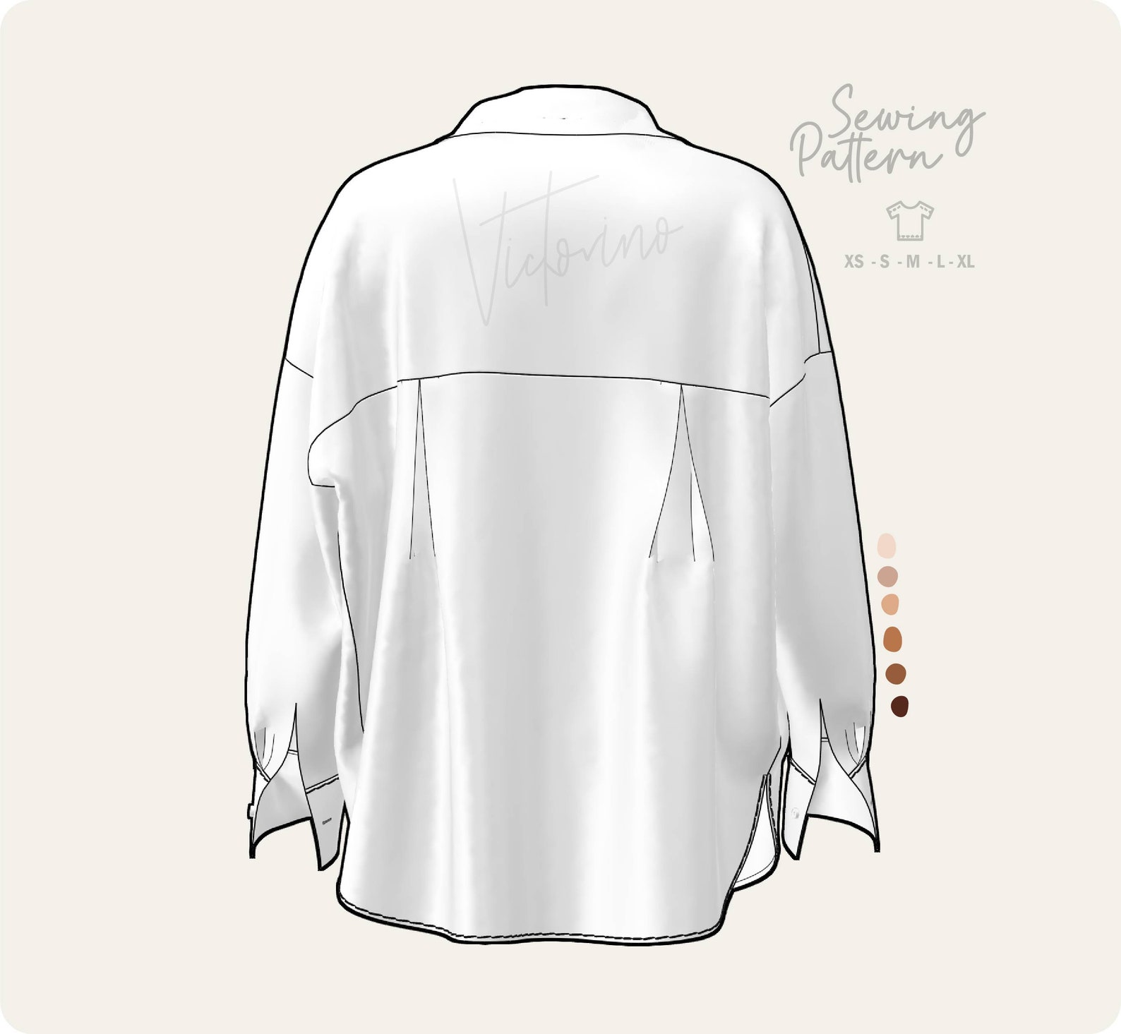 Old Money Style Classic Oversize Oxford Shirt PDF Sewing Pattern in All ...
