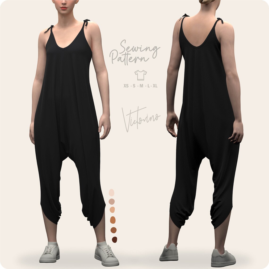 PDF Sewing Pattern - Jumpsuit Comfy Onesie Slouchy and Pockets / Loose ...