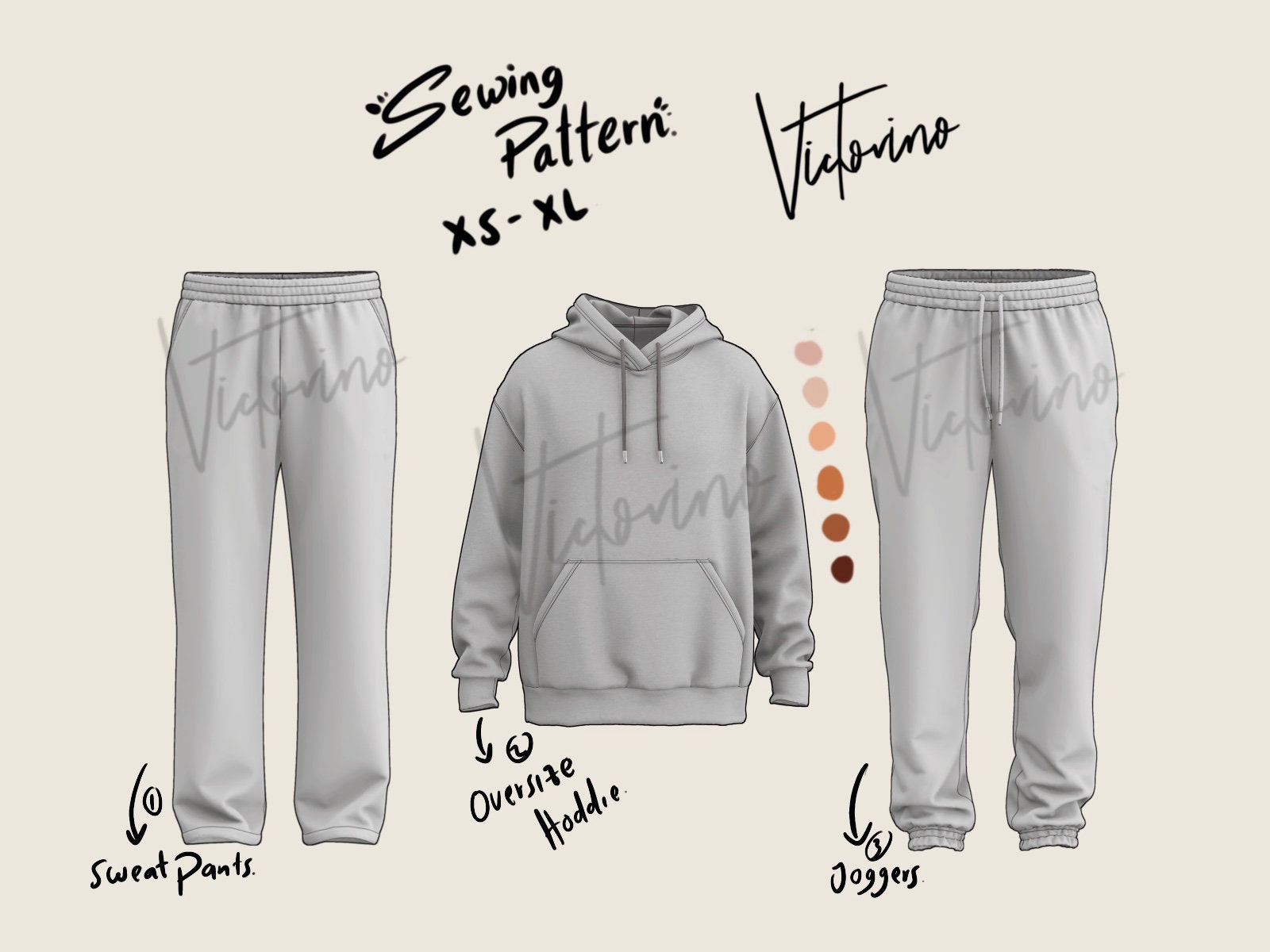 Unisex Oversize Hoodie Sweatpants and Jogger Collection PDF - Etsy