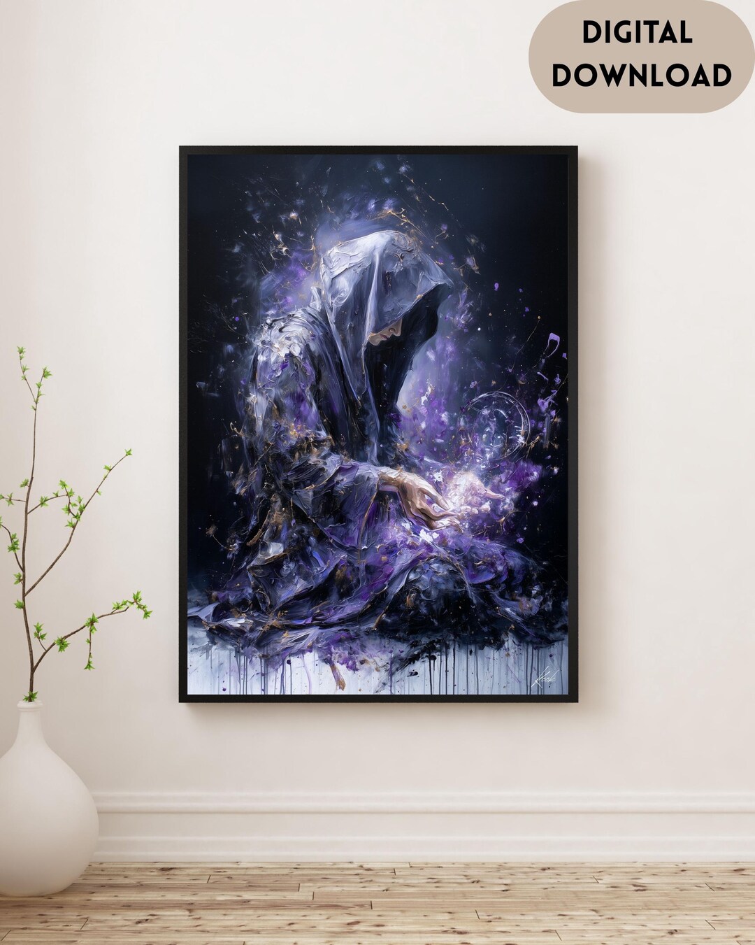 Void Sorcerer Initiate | Dark Magic Wall Art | Printable Digital ...