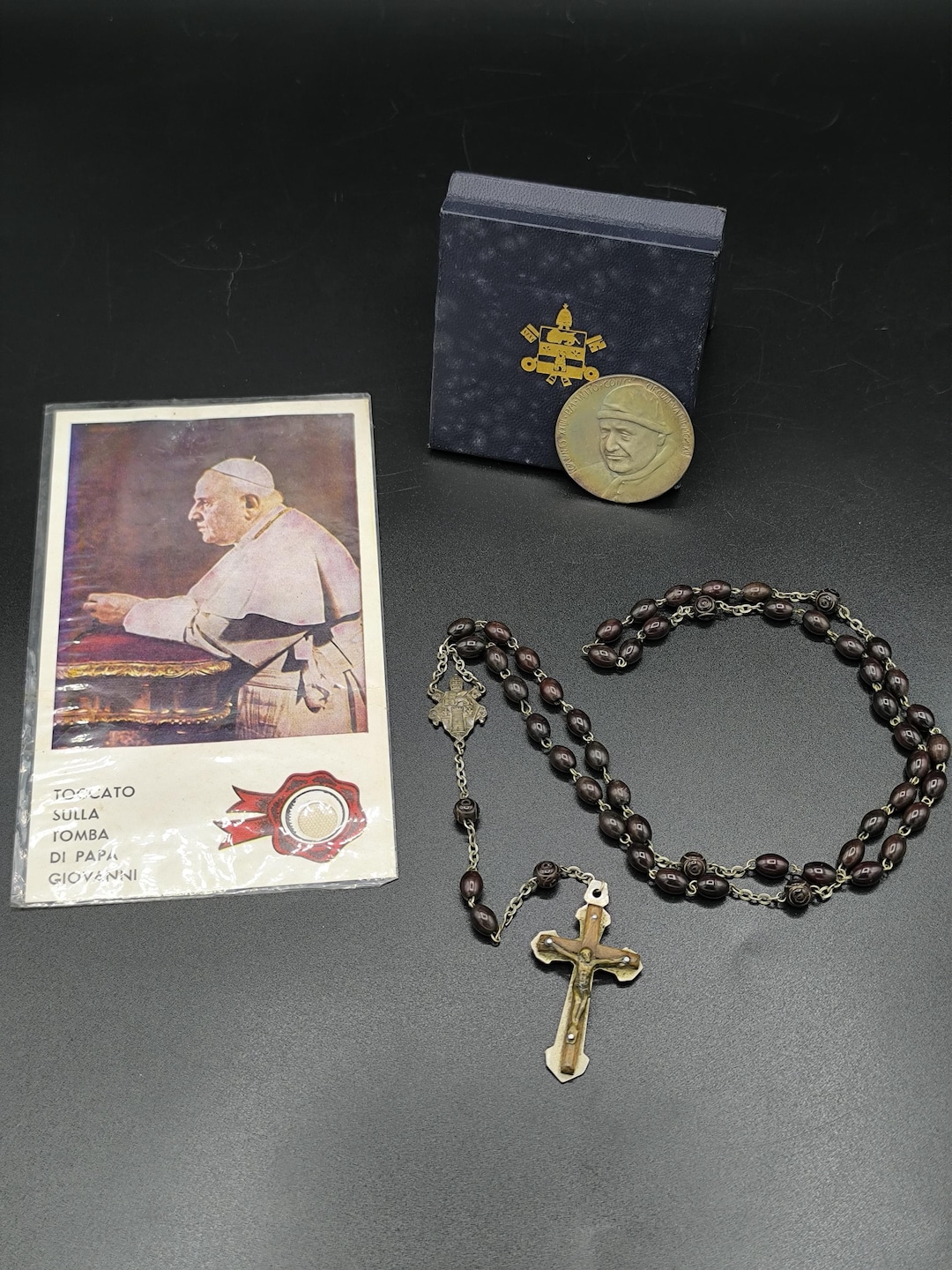 Pope Saint John XXIII - Relic Ex Indumentis - Rosary Blessed by the ...
