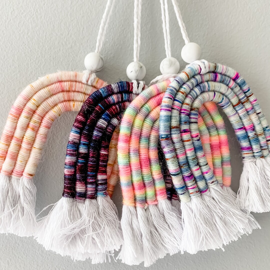 Mini Rainbow Wall Hanging, Boho Nursery Gift for Girl, Nursery Art ...