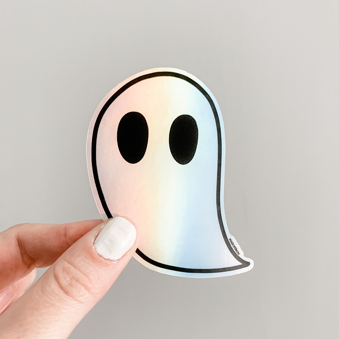 Ghost sticker holographic // rainbow holo sticker MacBook | Etsy