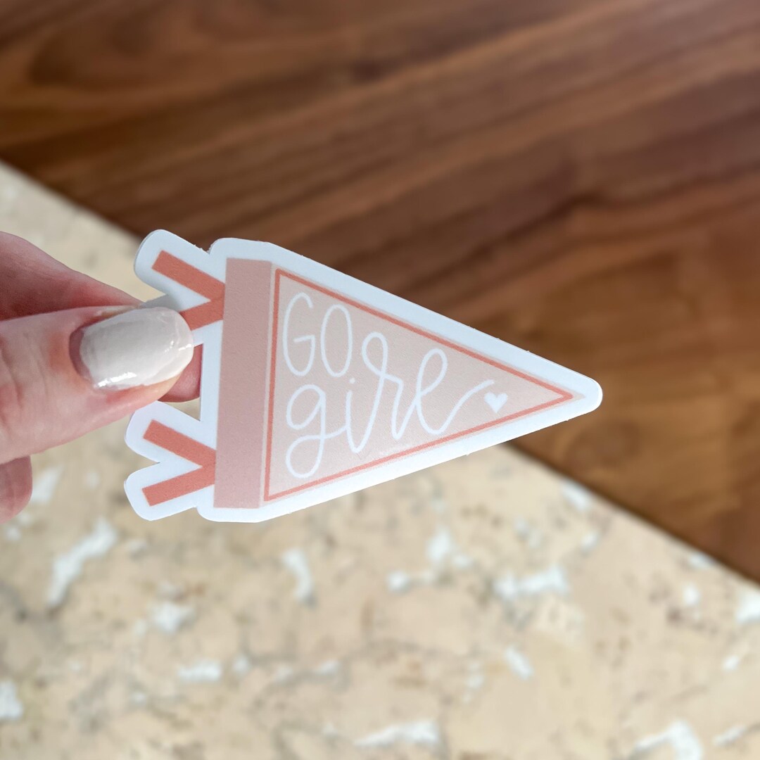 Go Girl Pennant Sticker: Girl Power Banner Waterproof Water Bottle ...